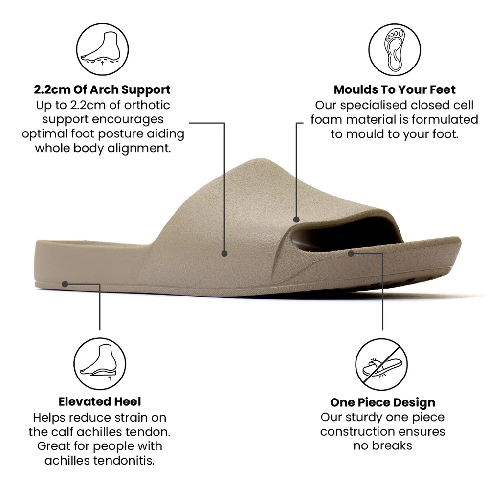 Archies ARCH SUPPORT SLIDES - Taupe – Sesto Shoex