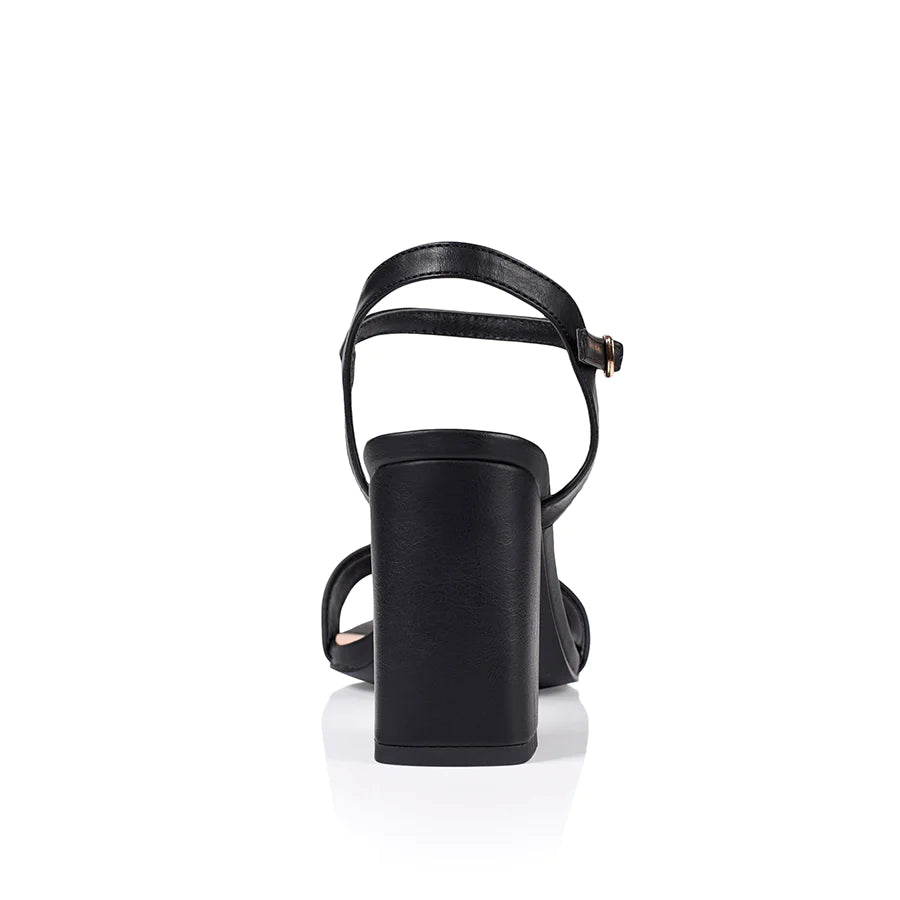 Verali CRANE BLOCK HEEL SANDALS - BLACK SOFTEE – Sesto Shoex